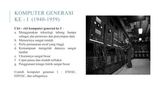 Perkembangan komputer di masyarakat | PPT