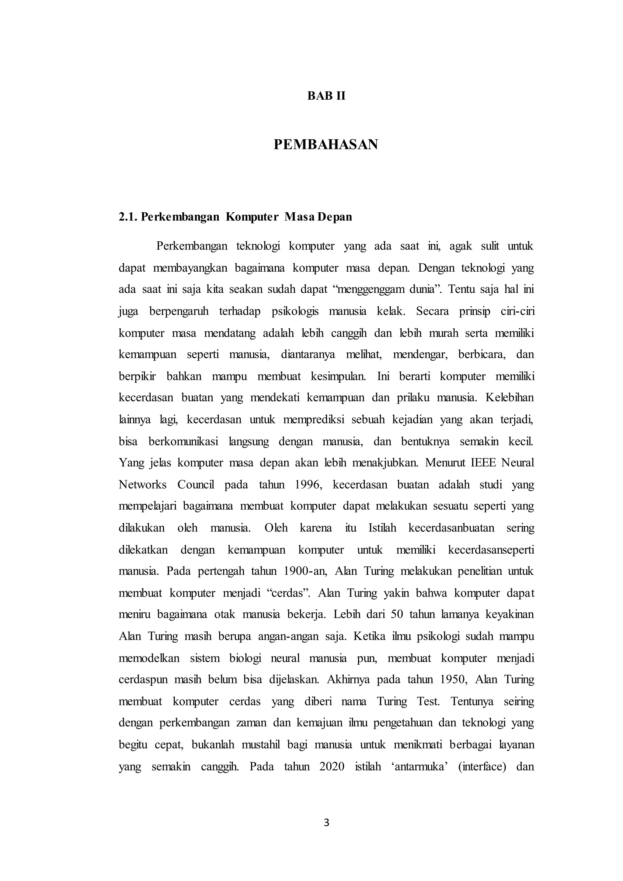 Perkembangan komputer masa depan | DOCX