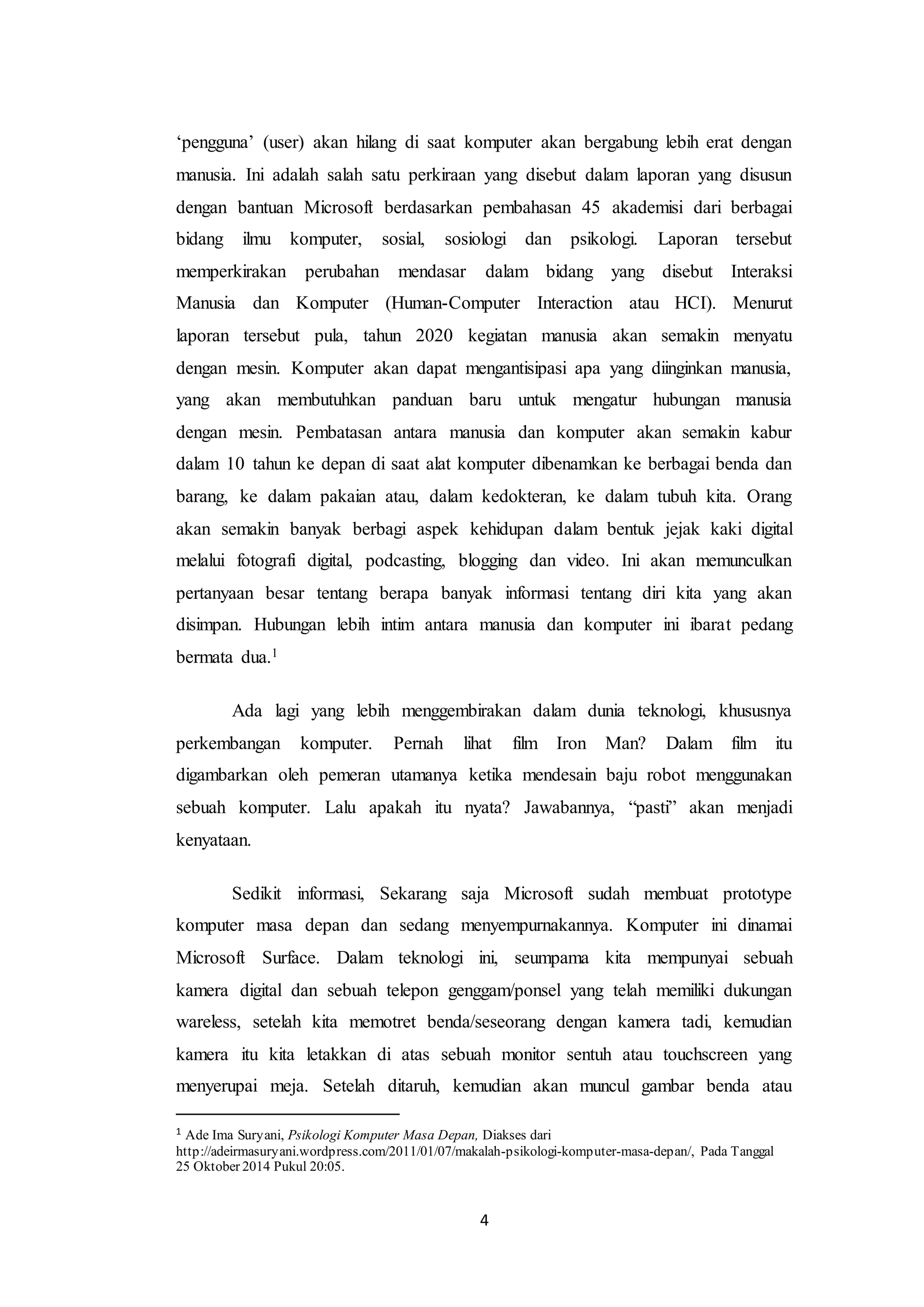 Perkembangan komputer masa depan | DOCX