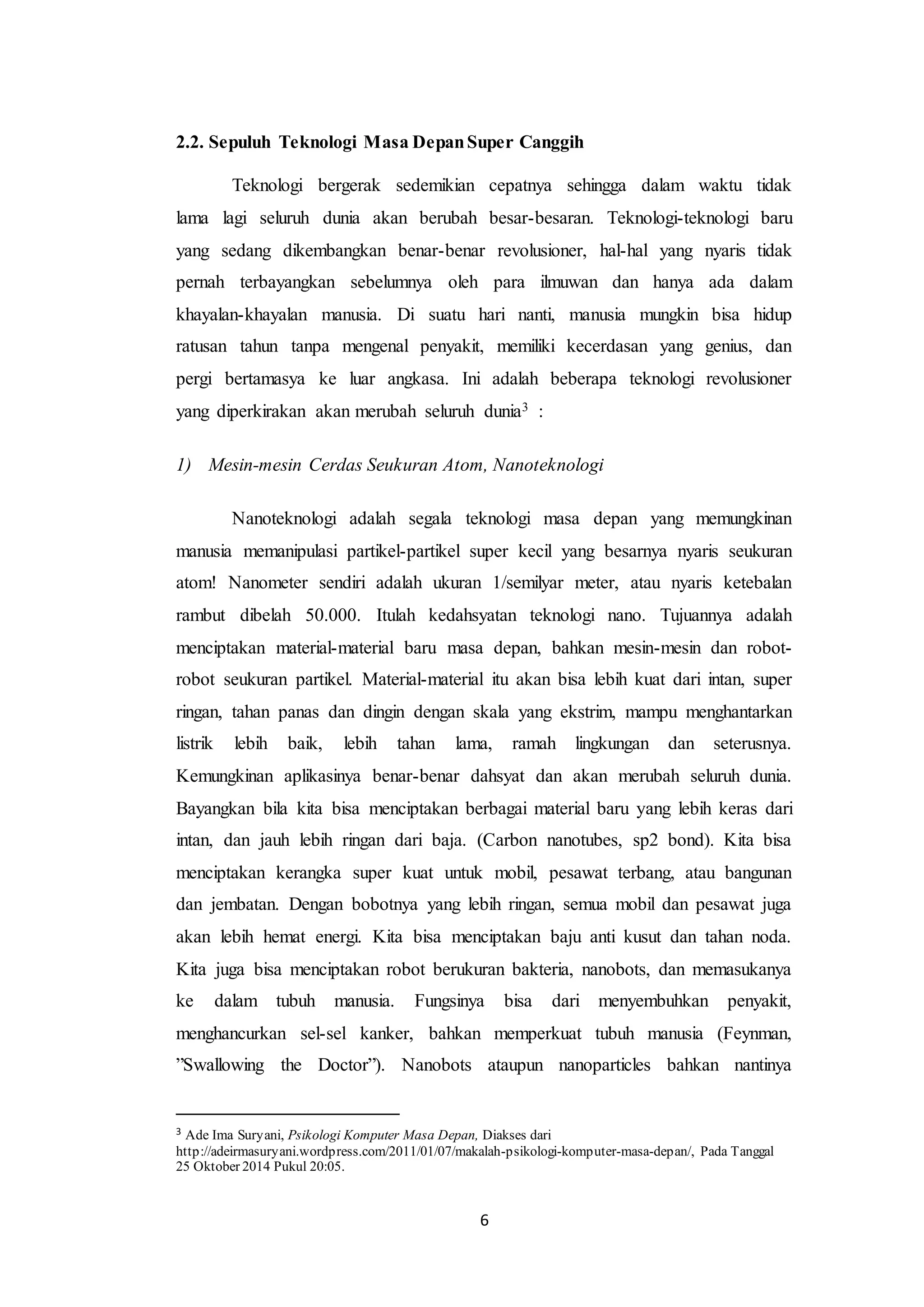 Perkembangan komputer masa depan | DOCX