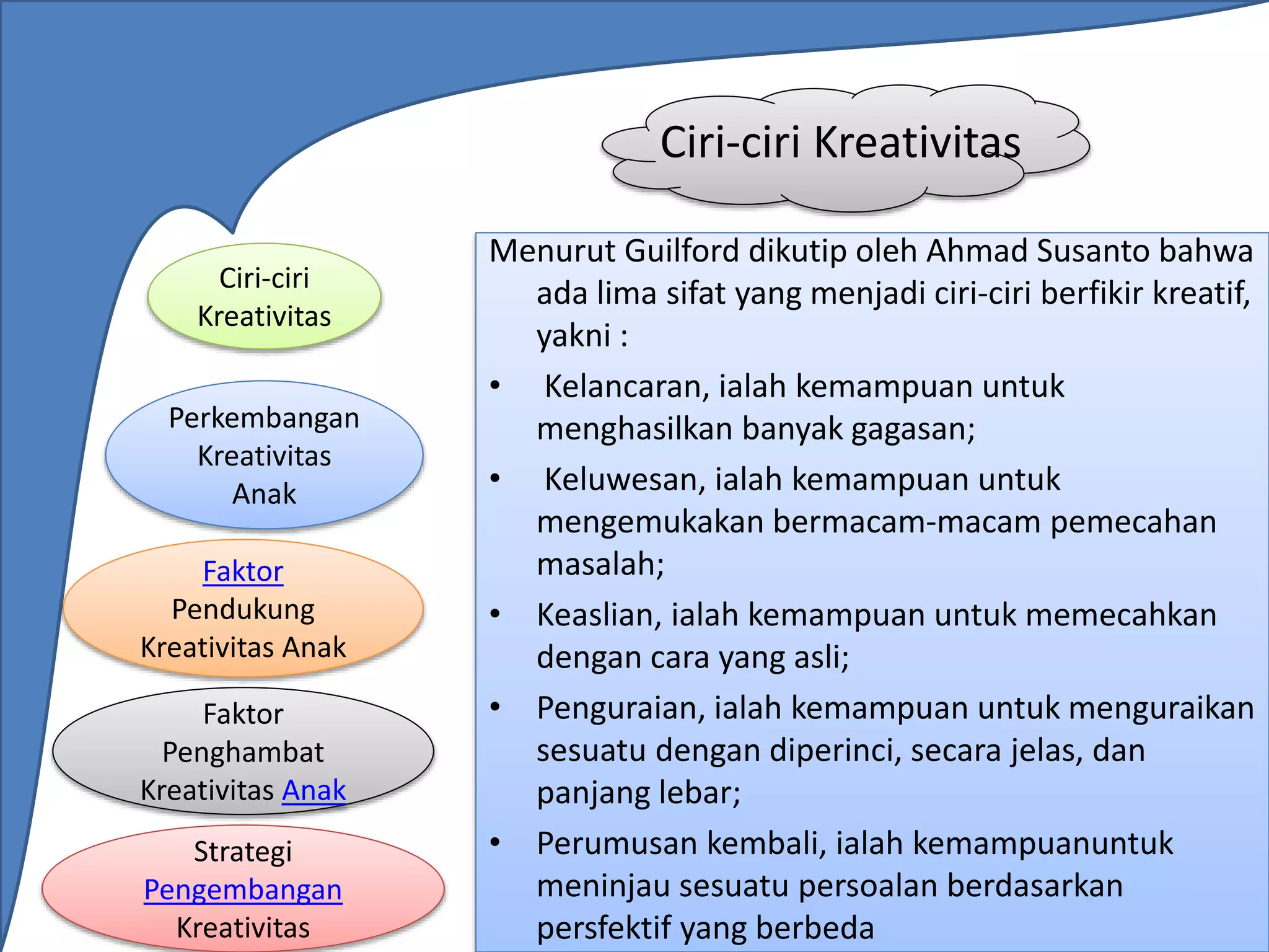 Perkembangan kreativitas anak | PPTX