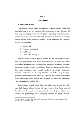 Perkembangan masa prenatal | DOCX