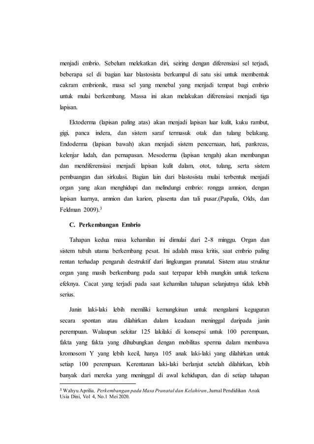 Perkembangan masa prenatal | DOCX