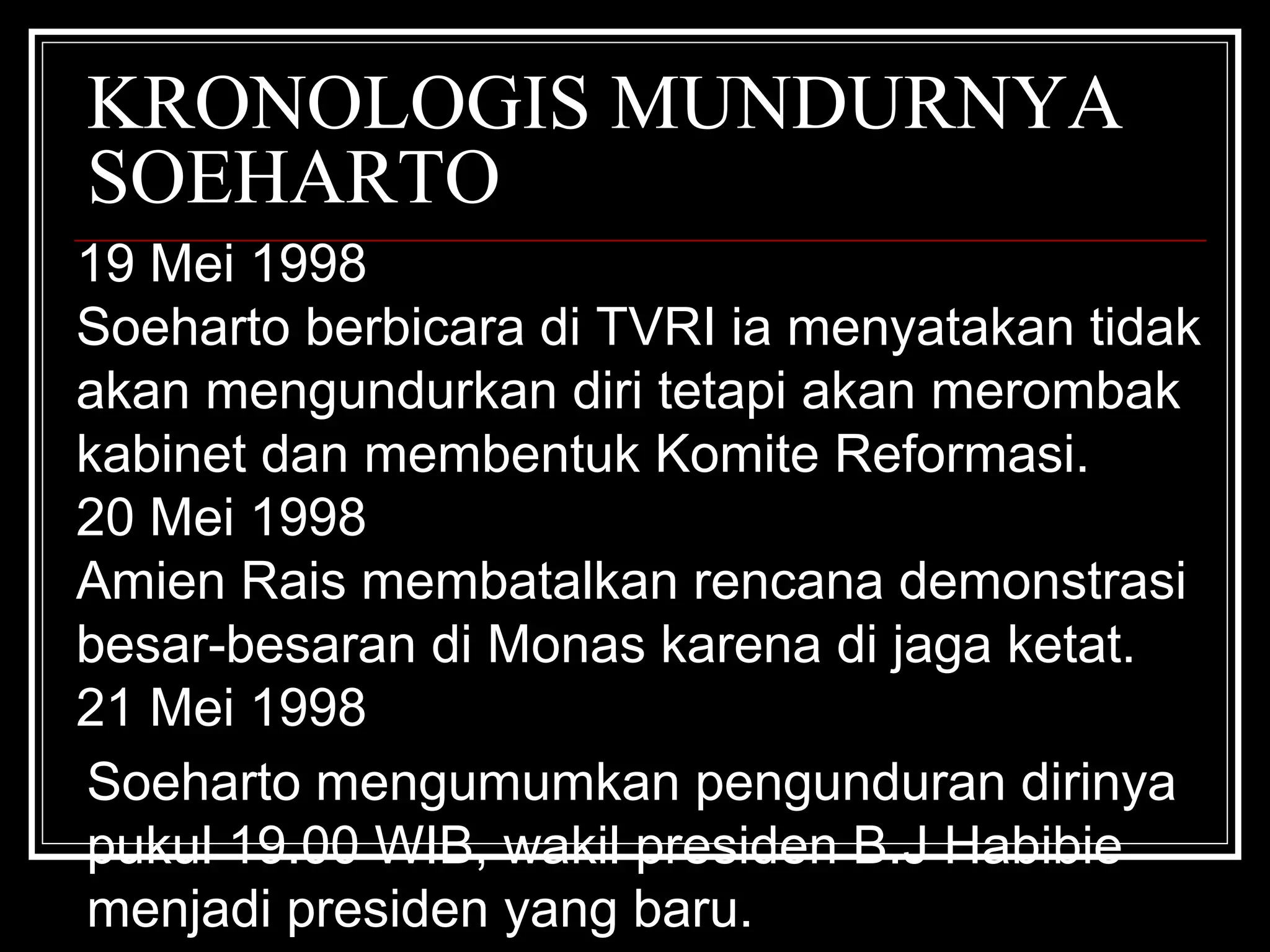 Perkembangan masyarakat indonesia menjelang reformasi | PPT