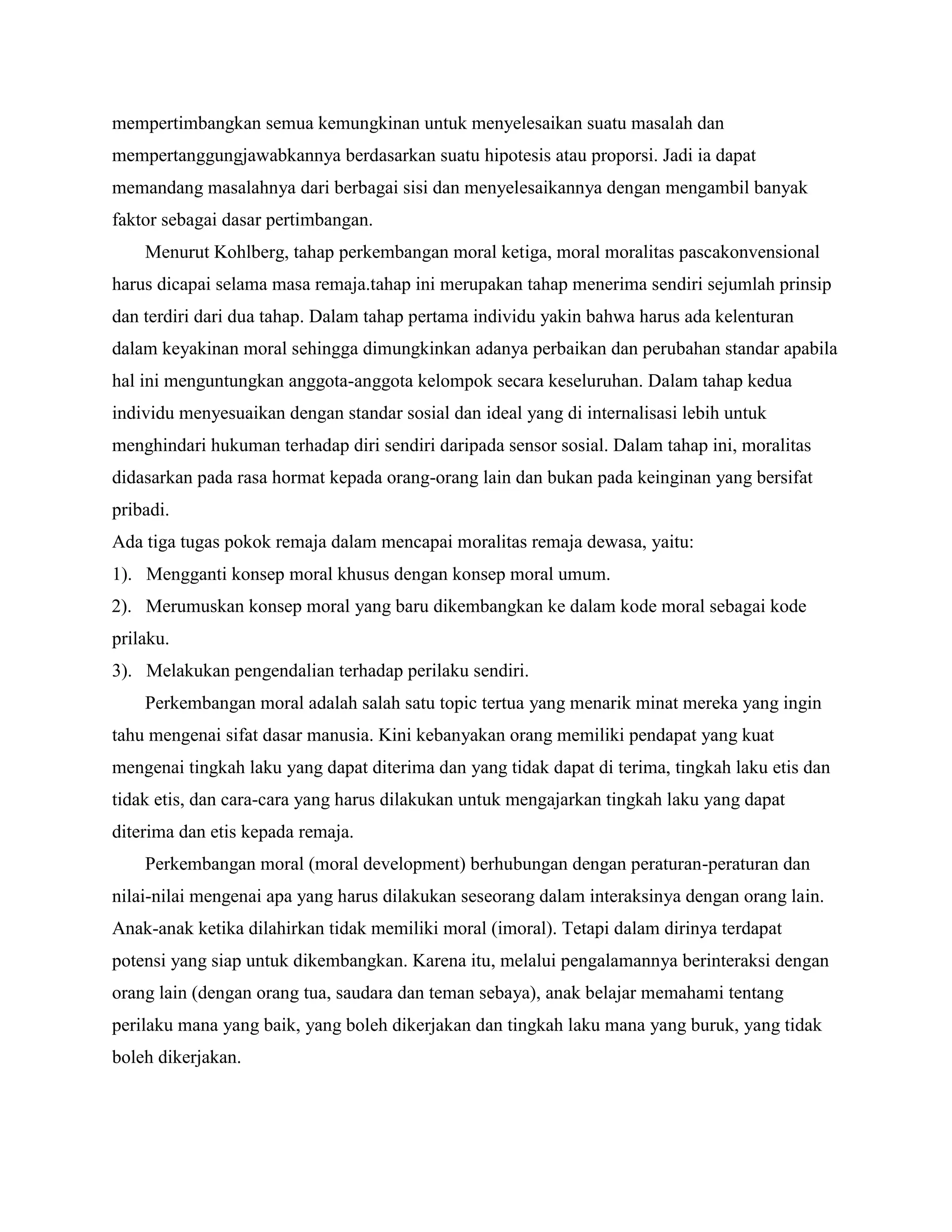 Perkembangan moral remaja.docx ary | DOCX