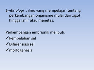 Perkembangan organisme skrg multiseluler 6 septem | PPTX