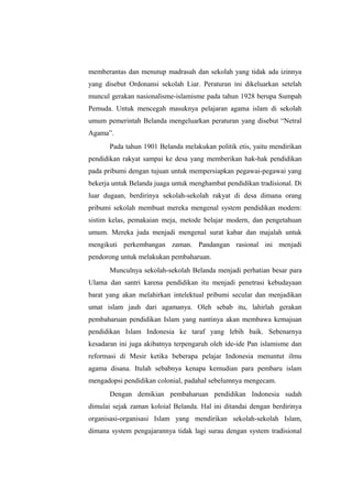 Perkembangan pendidikan islam di indonesia | PDF