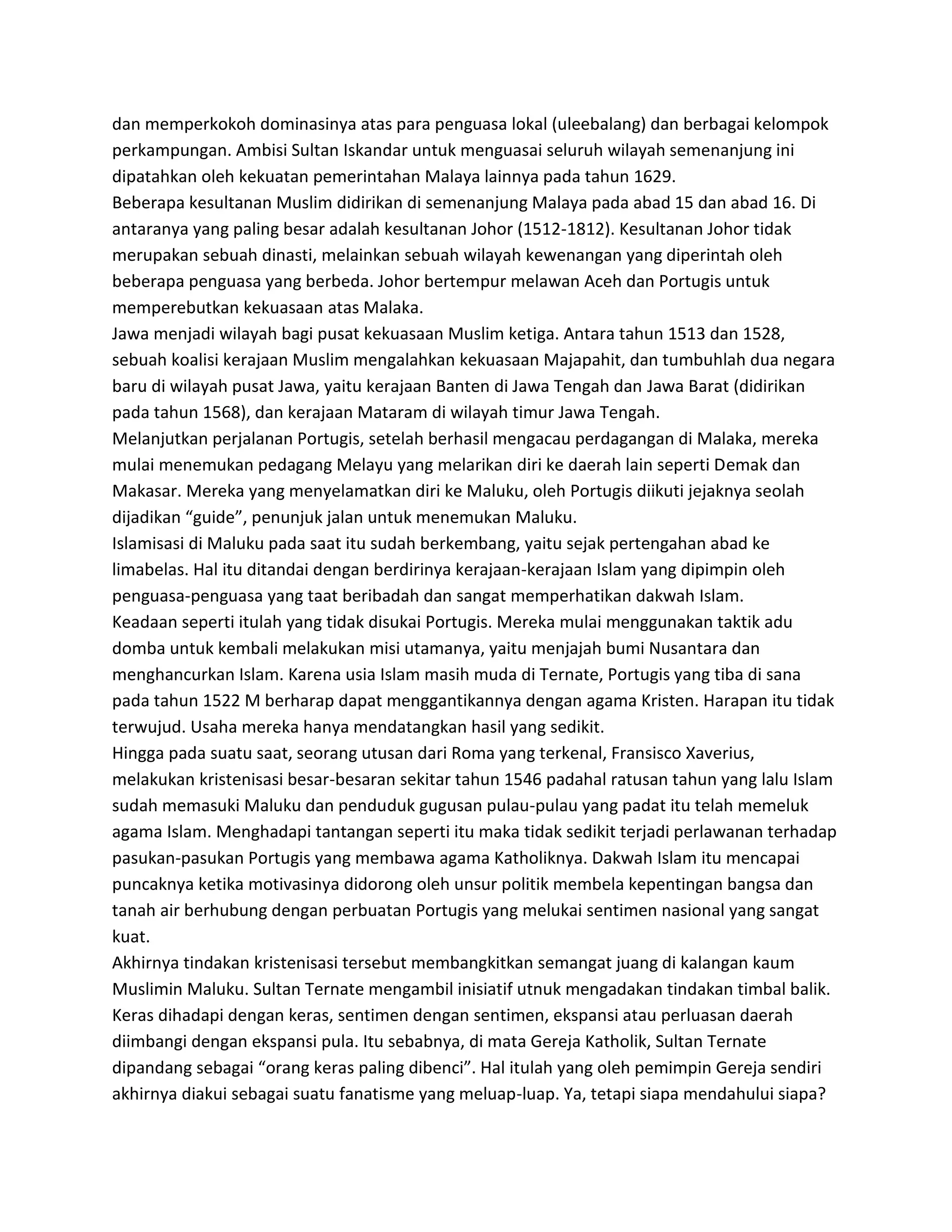 Perkembangan peradaban islam di indonesia pada masa penjajahan barat ...