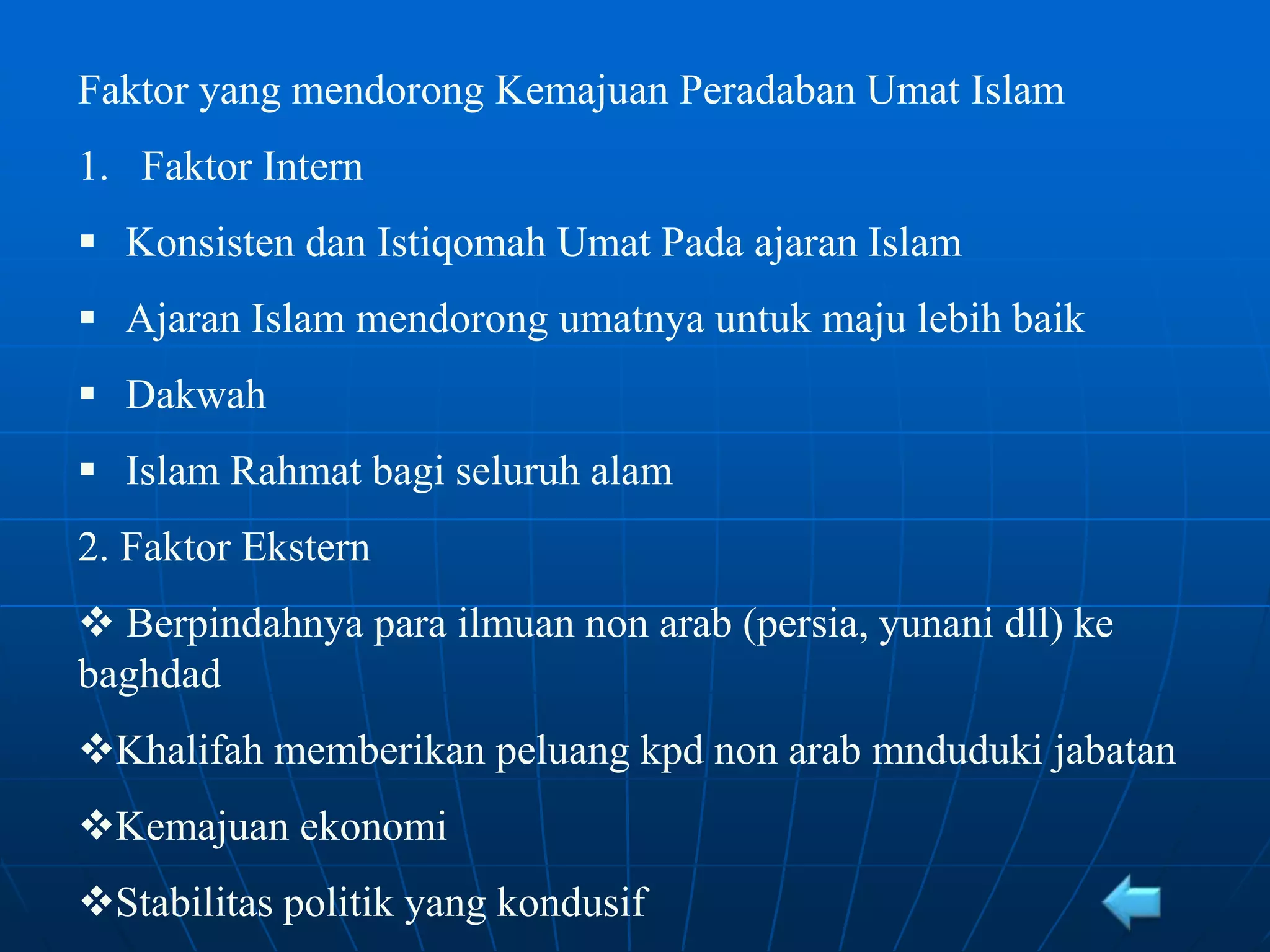 Perkembangan peradaban islam masa kejayaan | PPT