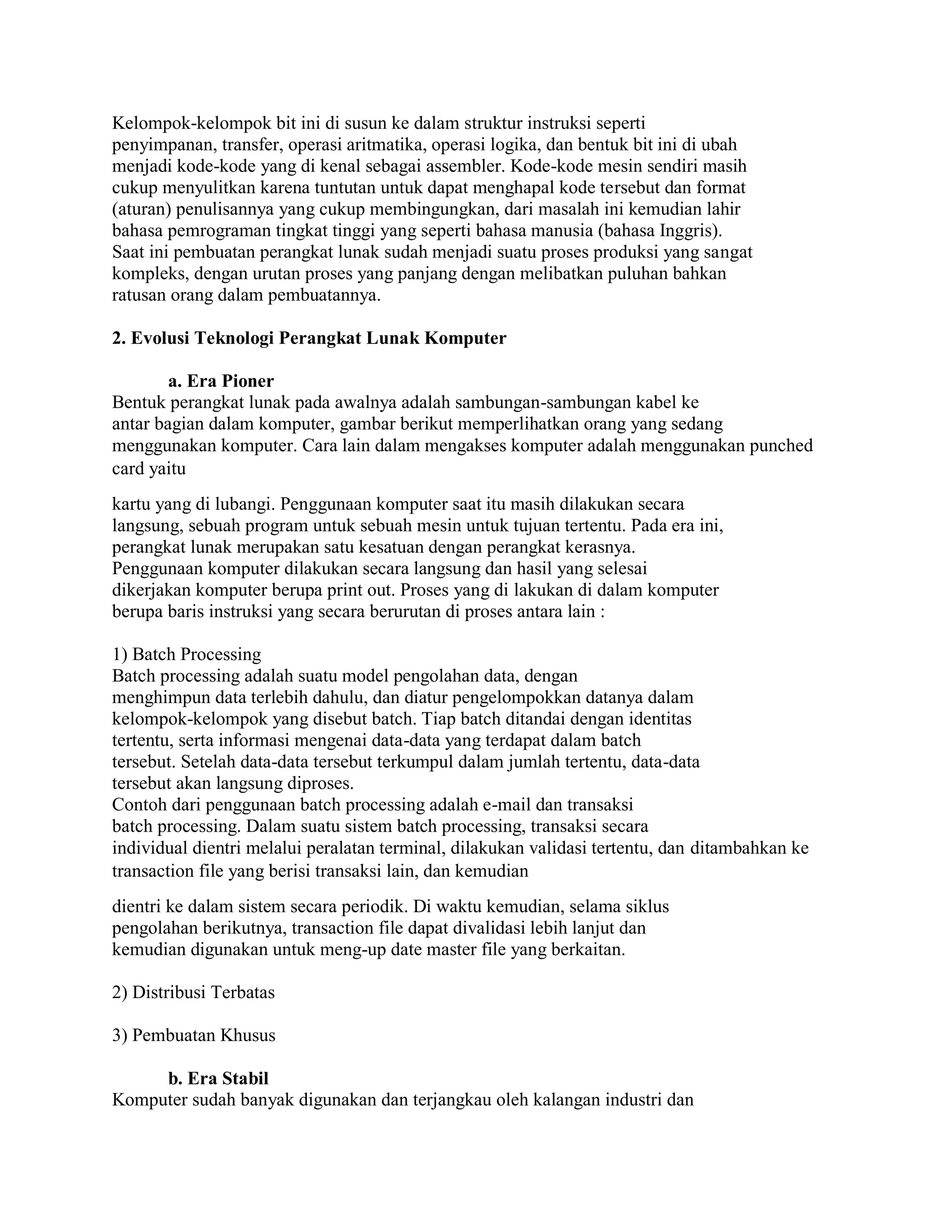 Perkembangan perangkat lunak komputer | PDF