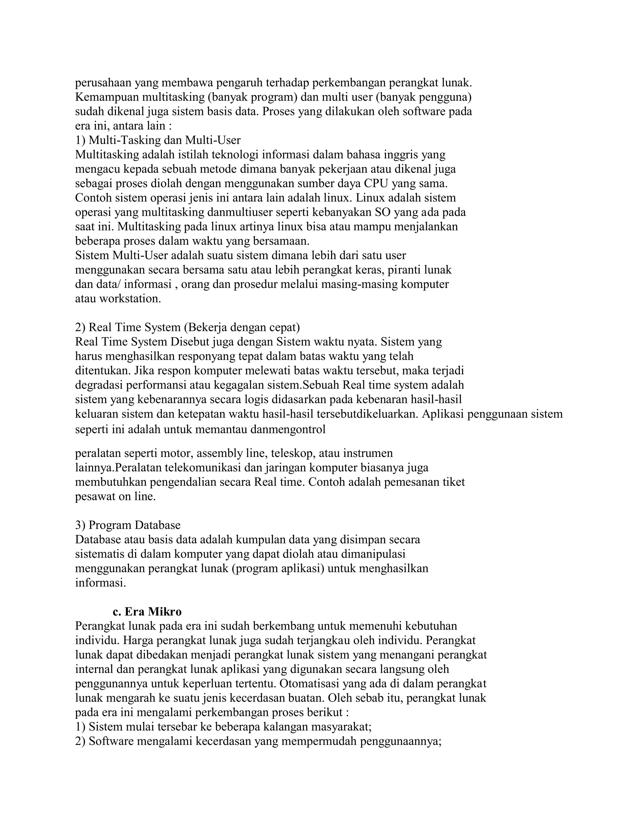 Perkembangan perangkat lunak komputer | PDF