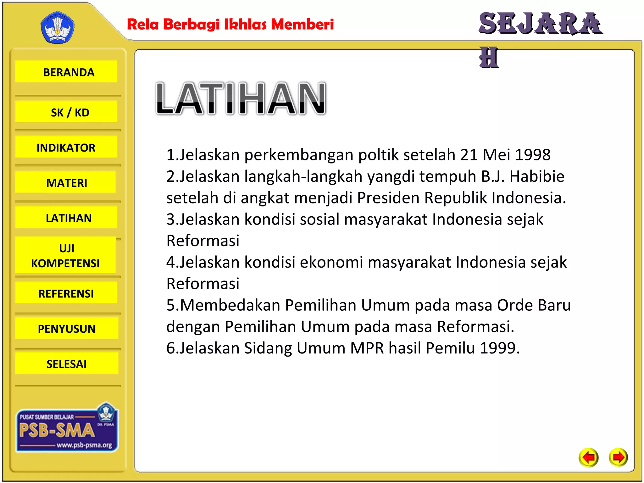 Perkembangan politik pasca reformasi | PPT