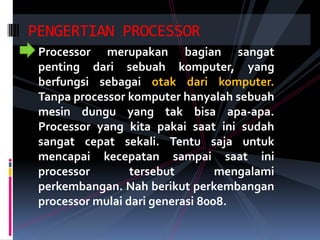Perkembangan processor komputer new | PPTX
