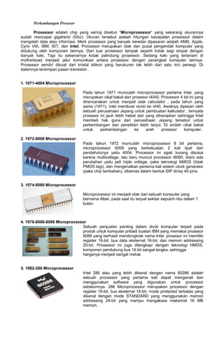 Perkembangan Prosesor | DOCX