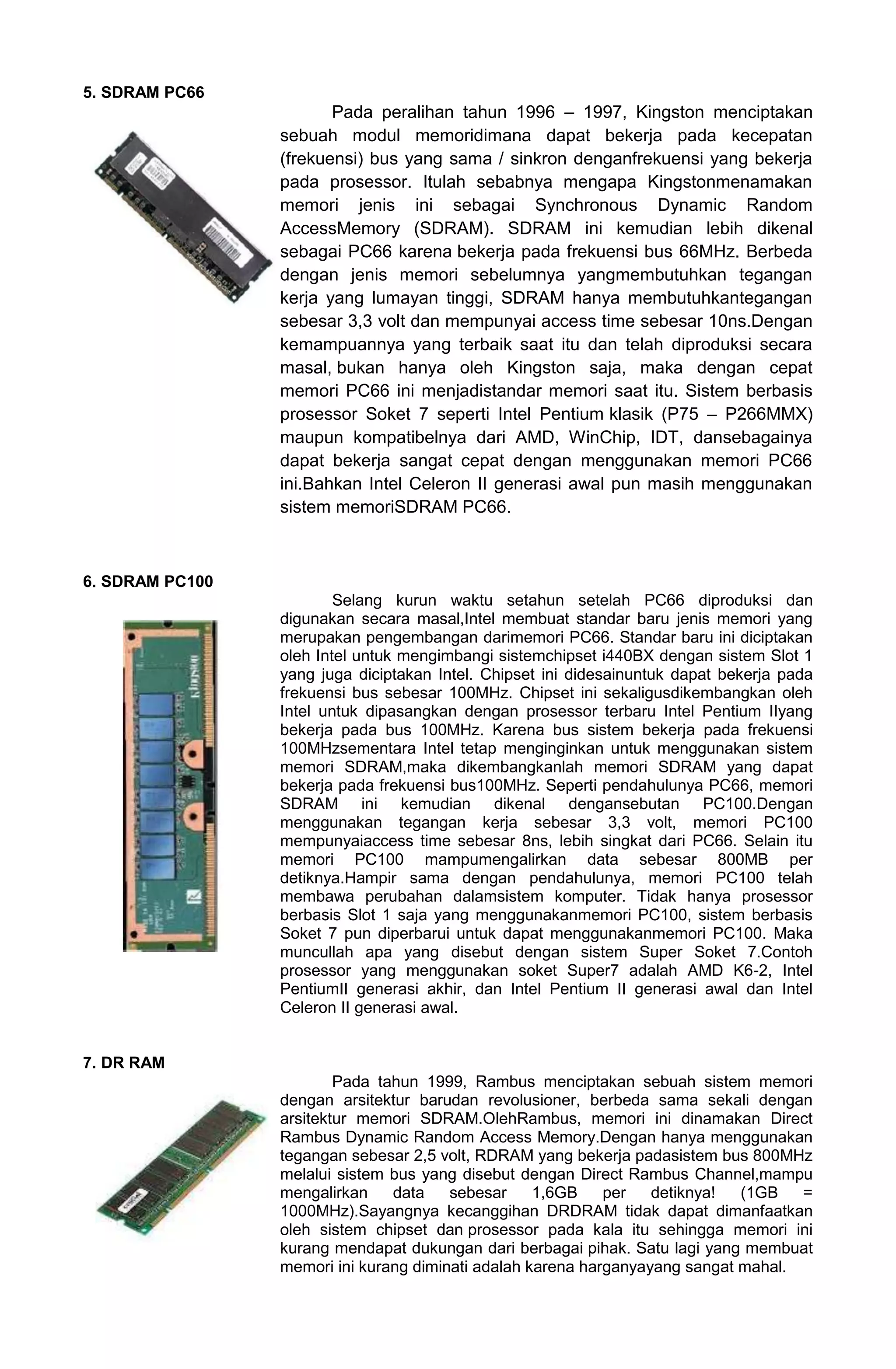 Perkembangan RAM | DOCX
