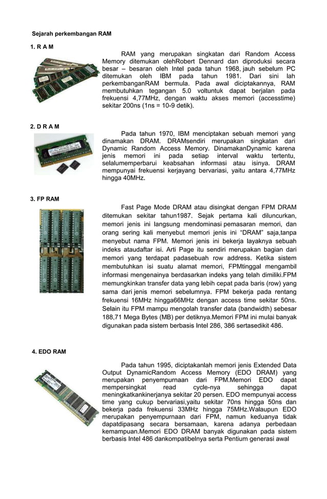 Perkembangan RAM | DOCX