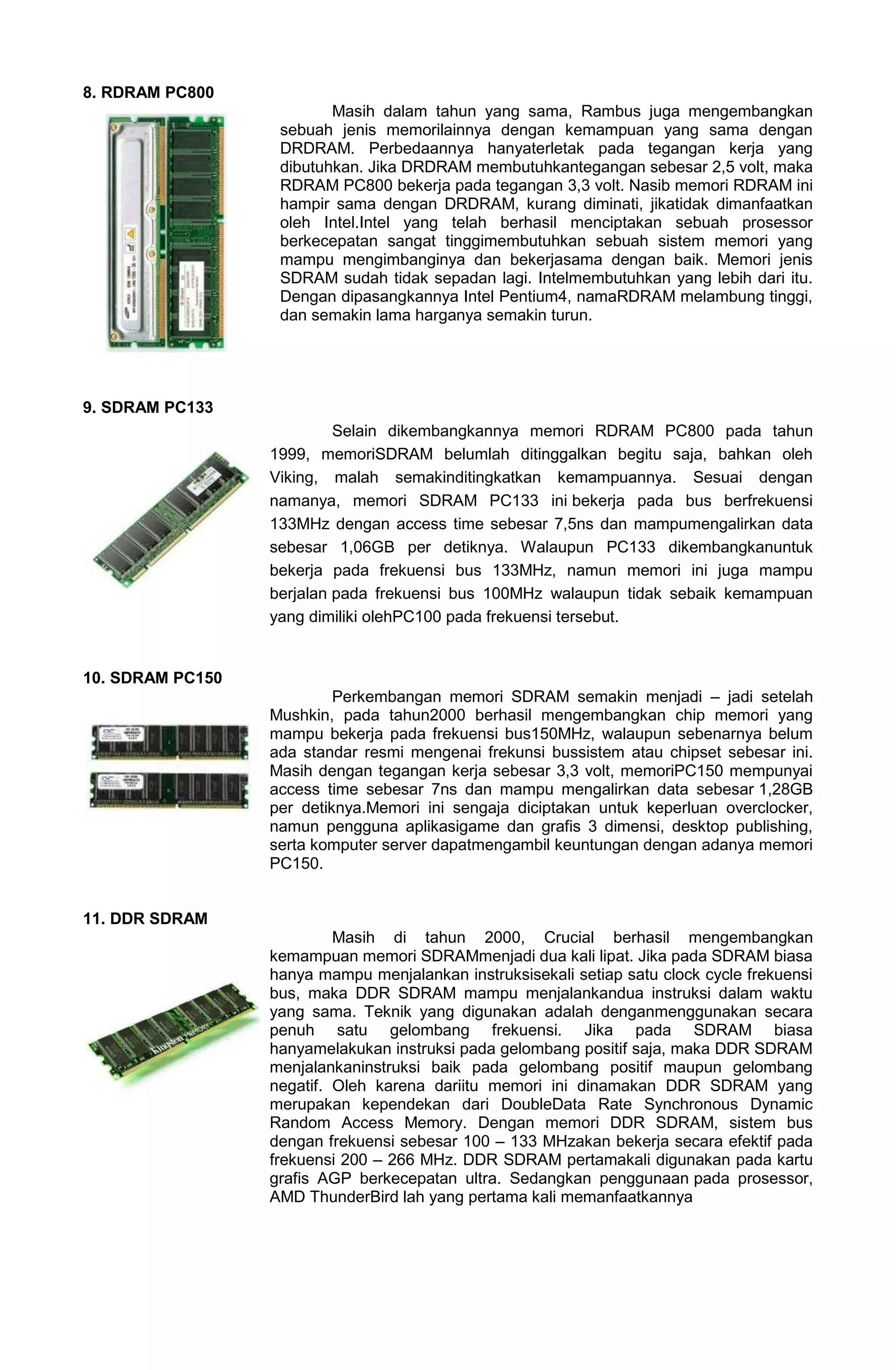 Sejarah Perkembangan RAM | DOCX