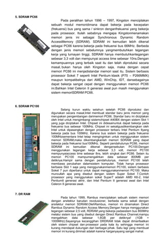 Sejarah Perkembangan RAM | DOCX
