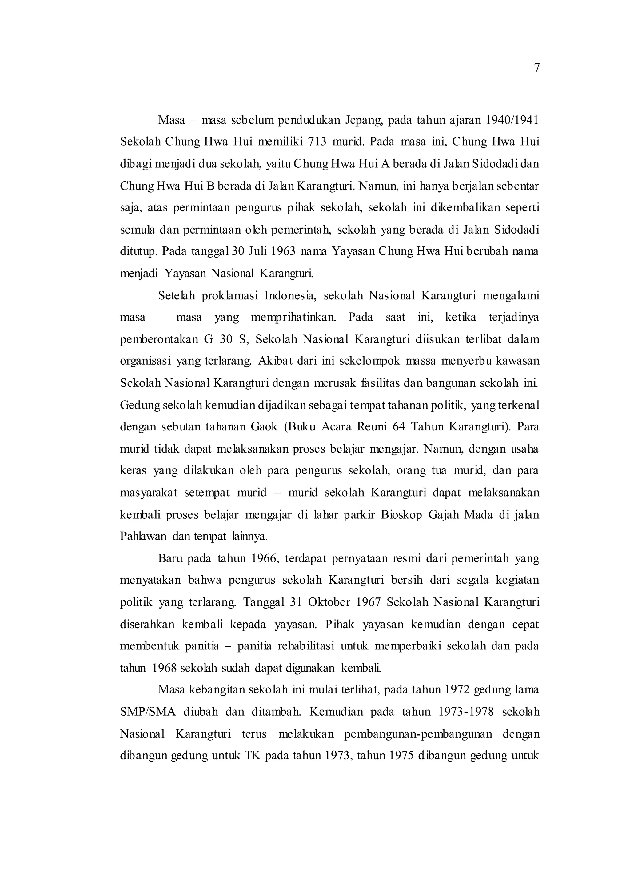 Perkembangan sekolah karangturi semarang | PDF