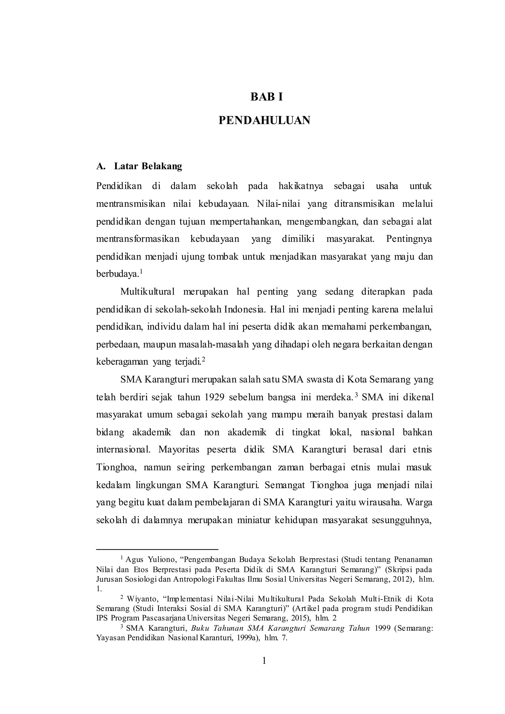 Perkembangan sekolah karangturi semarang | PDF