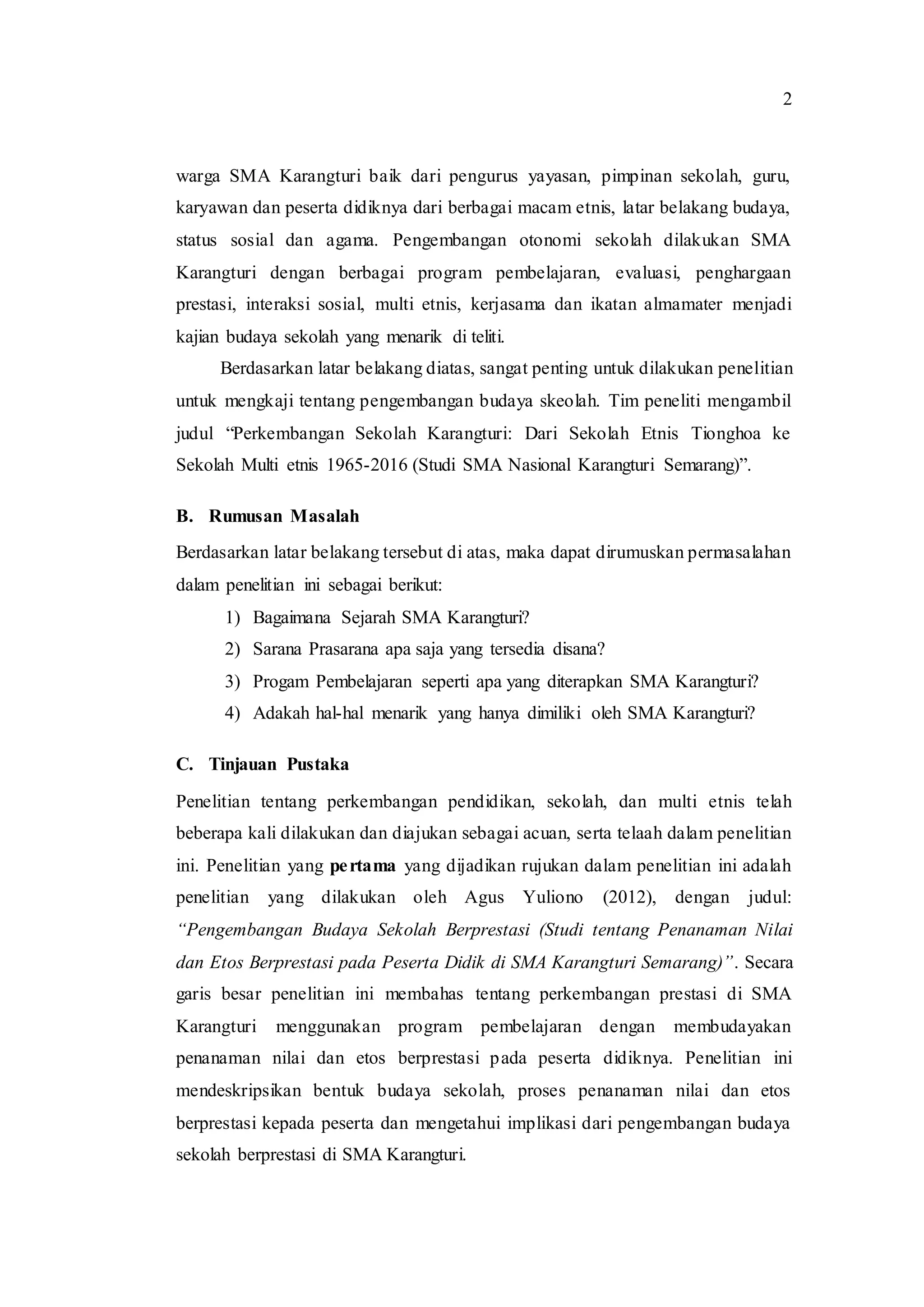 Perkembangan sekolah karangturi semarang | PDF