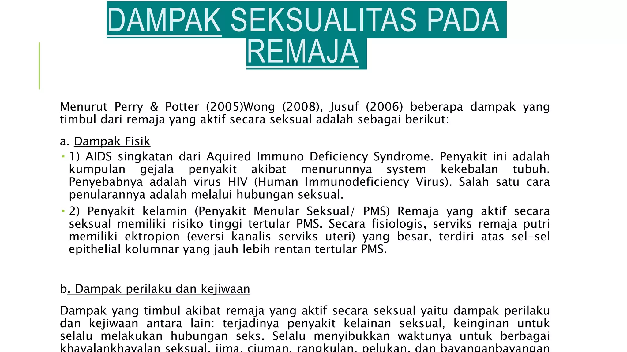 Perkembangan seksual pada remaja diki | PPTX