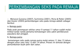 Perkembangan seksual pada remaja diki | PPTX