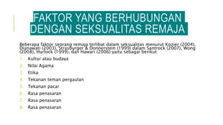 Perkembangan seksual pada remaja diki | PPTX