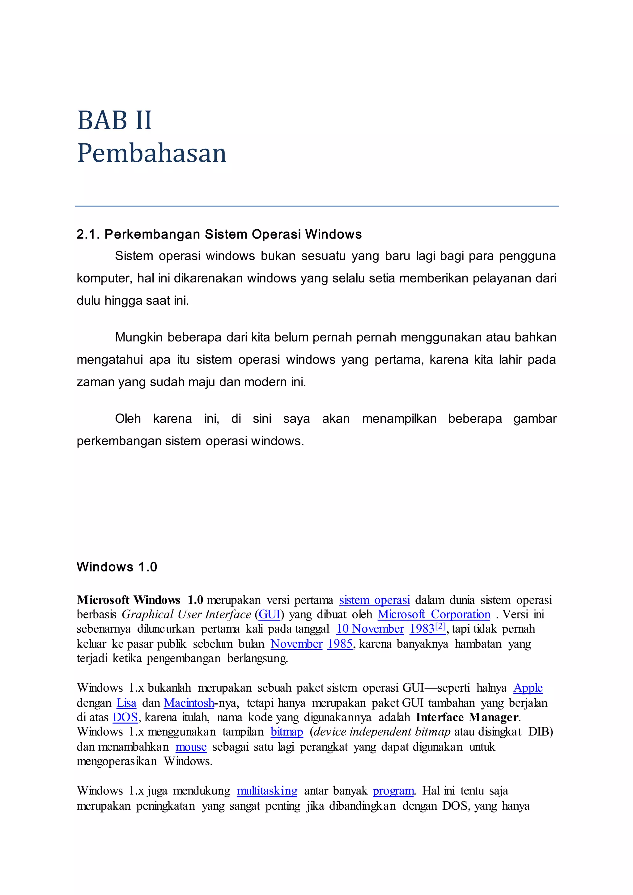 Perkembangan sistem operasi | DOCX