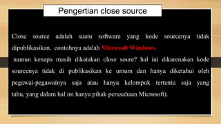 Perkembangan sistem operasi close source | PPTX