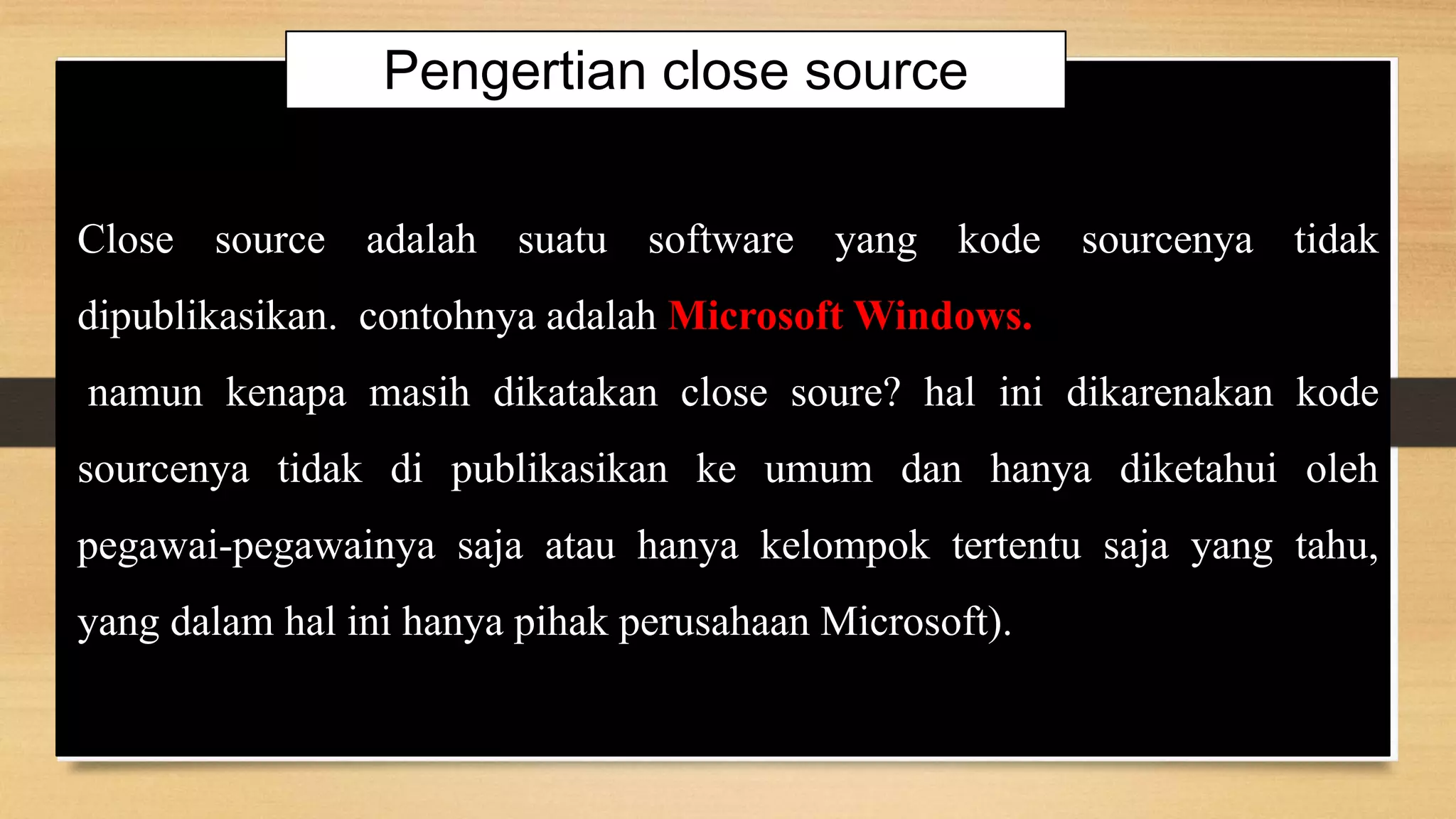 Perkembangan sistem operasi close source | PPTX