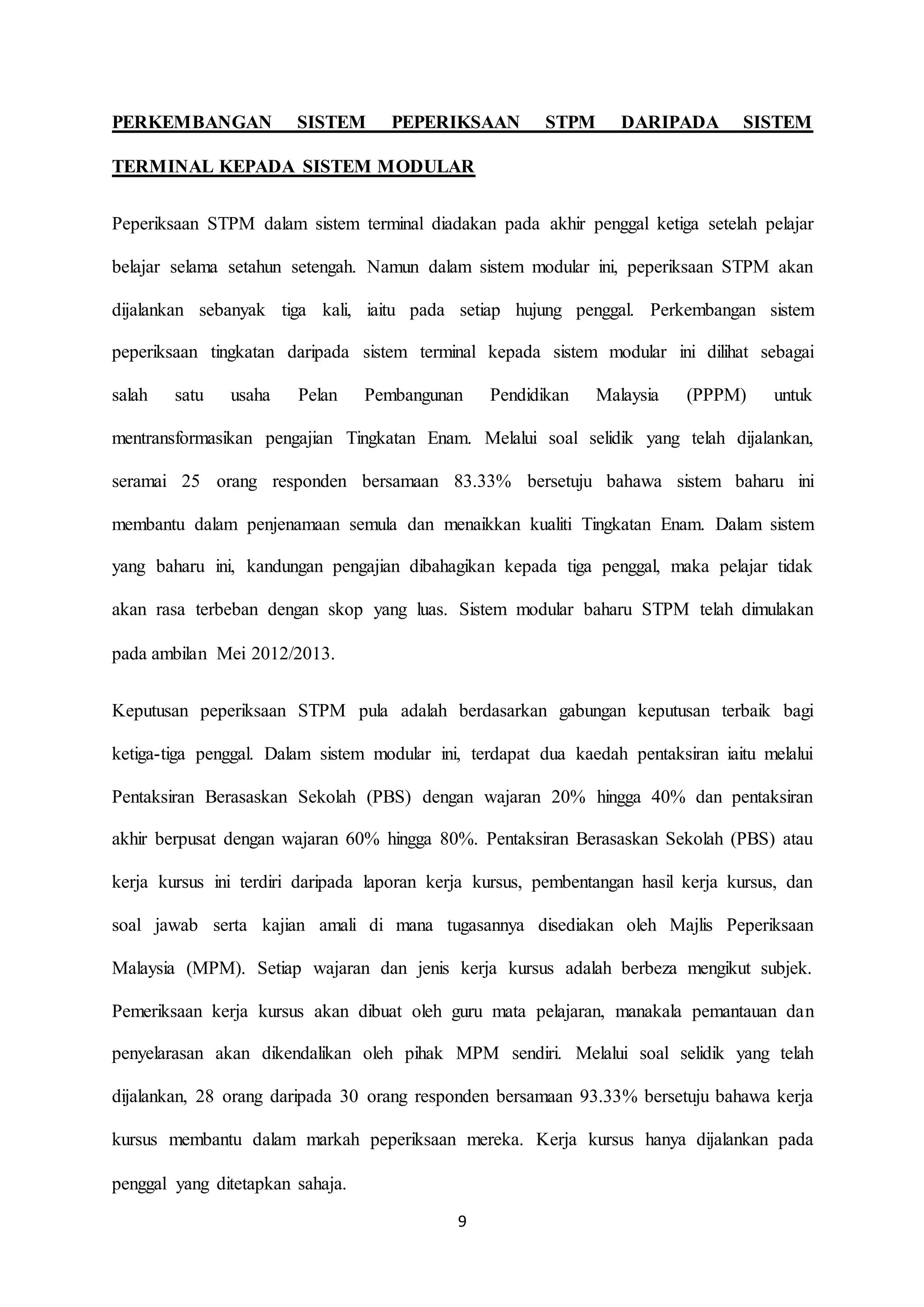 PBS Sejarah: PERKEMBANGAN TINGKATAN 6 DI SMK SULTAN ISMAIL | DOCX