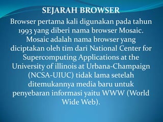 Perkembangan teknologi browser (tugas softskills) | PPTX