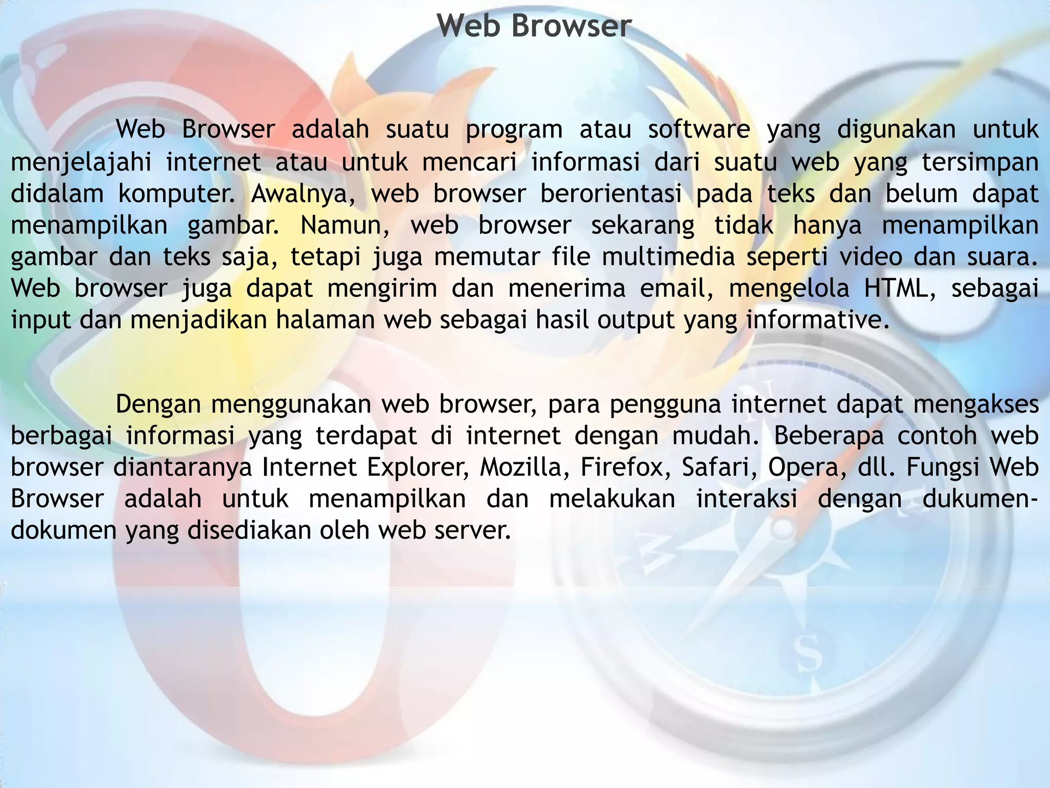 Perkembangan teknologi web browser | PPTX