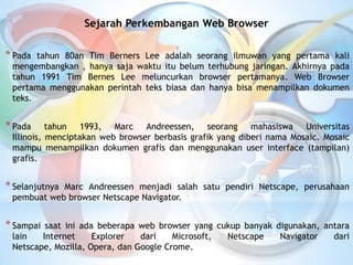 Perkembangan teknologi web browser | PPTX