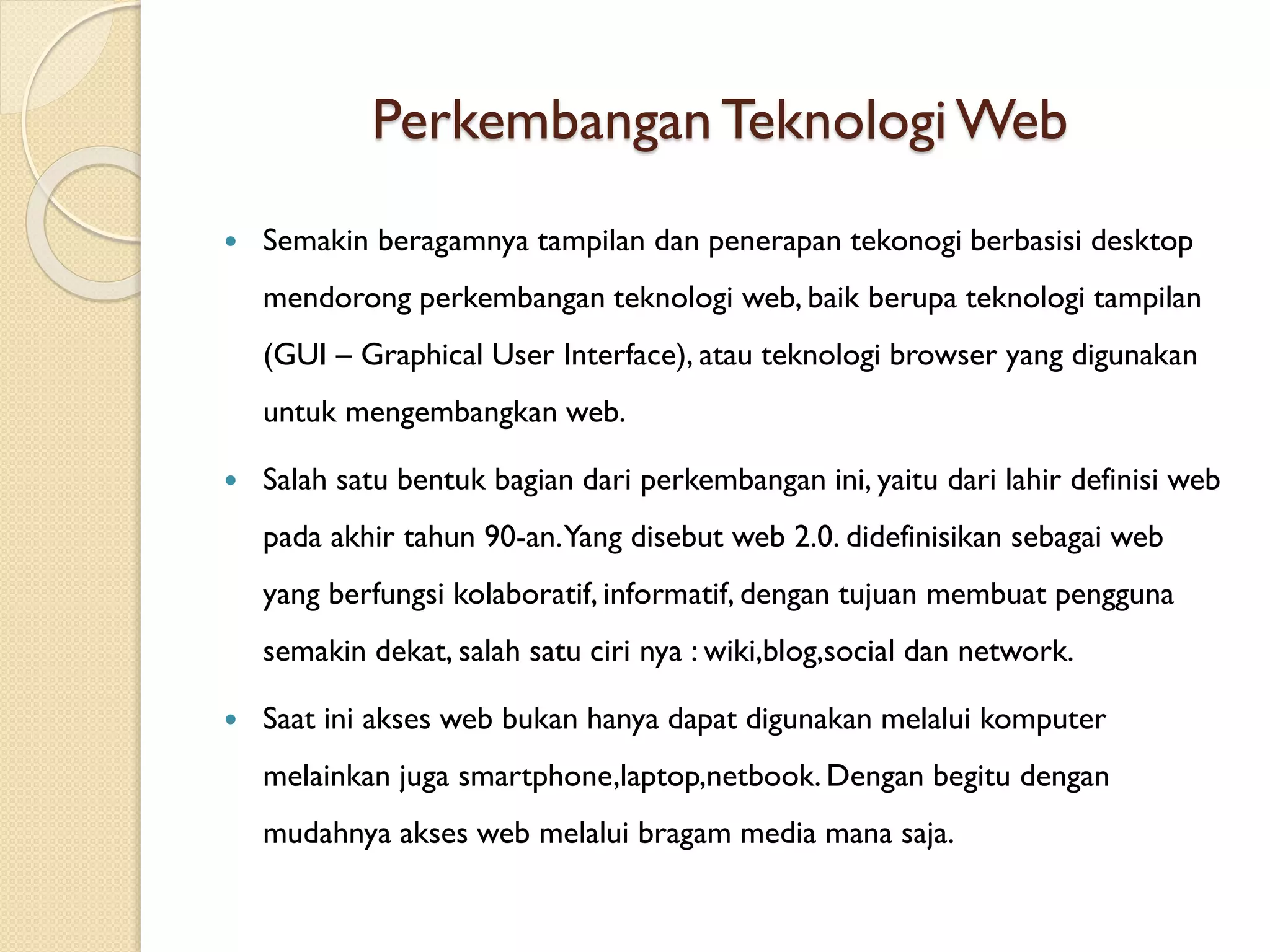 Perkembangan teknologi web browser | PPTX