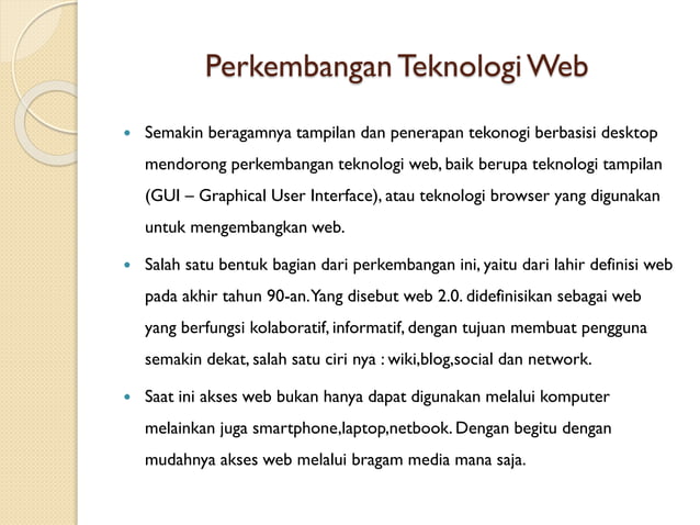 Perkembangan teknologi web browser | PPT
