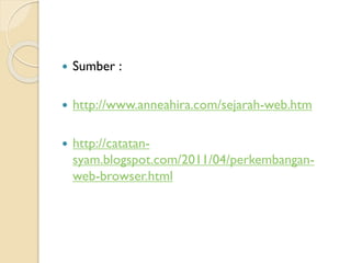 Perkembangan teknologi web browser | PPTX