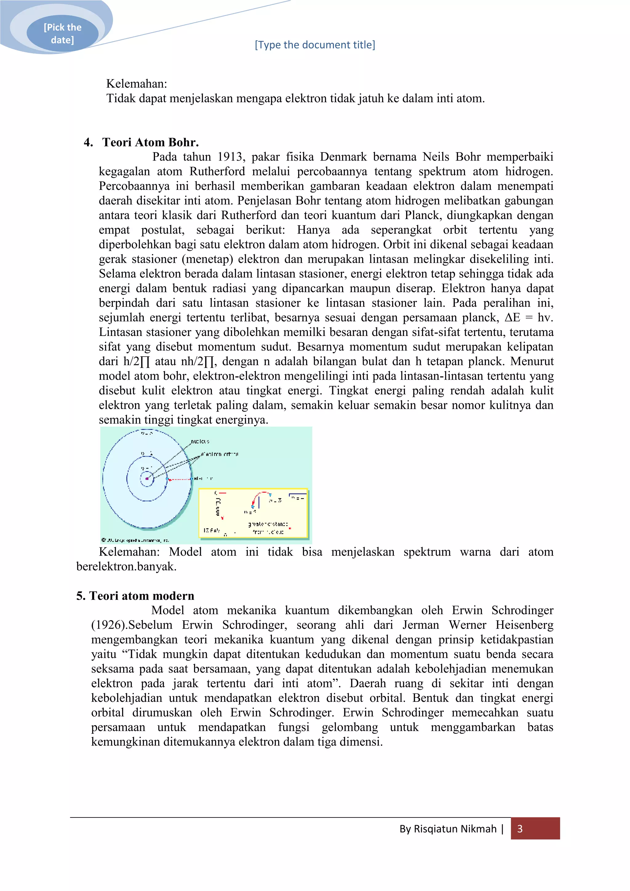 Perkembangan teori atom | PDF