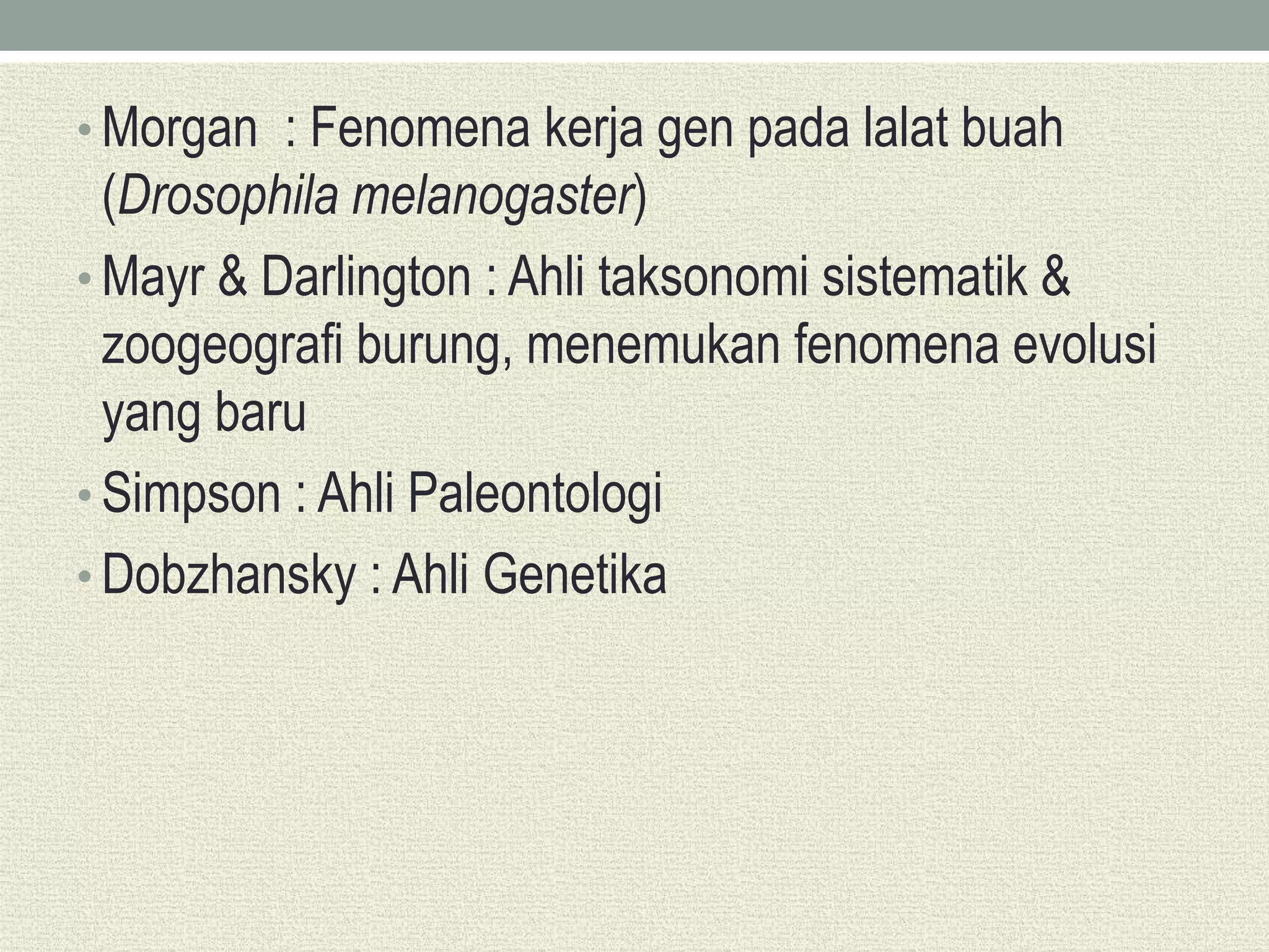 Perkembangan teori evolusi | PPTX