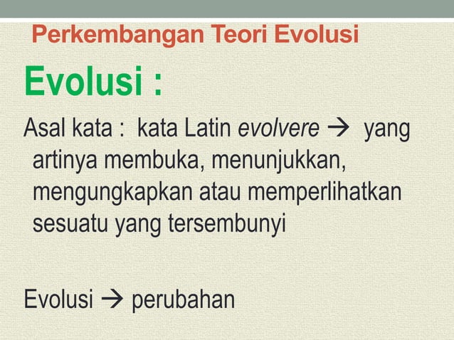 Perkembangan teori evolusi | PPTX