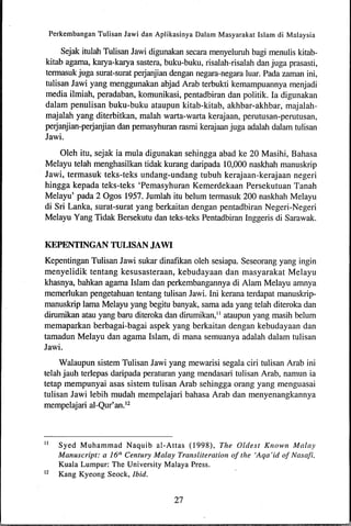 Perkembangan tulisan jawi dan pengaplikasiannya dalam masyarakat islam ...