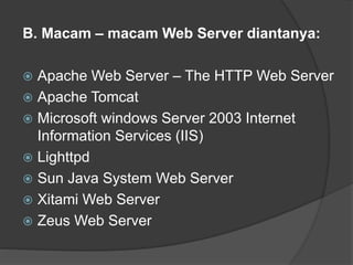 Perkembangan web server | PPT