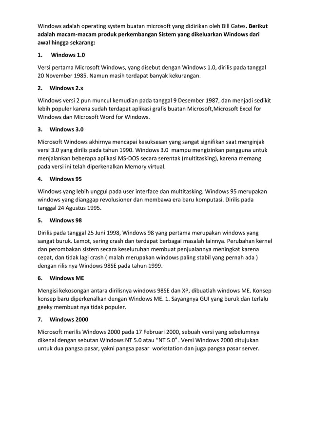 Perkembangan Windows | DOCX