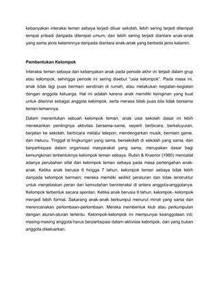 Perkembngan hubungan dengan teman sebaya | PDF