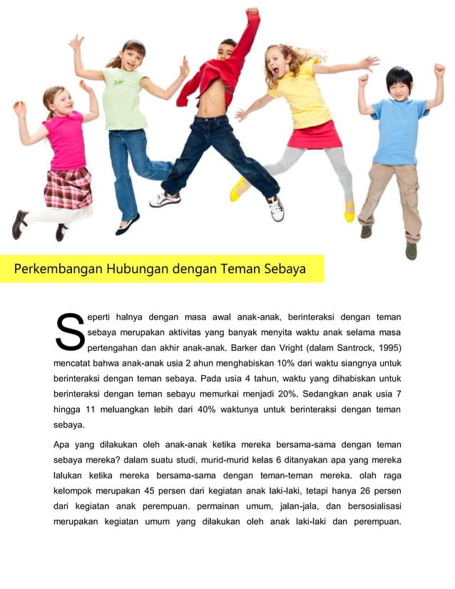 Perkembngan hubungan dengan teman sebaya | PDF