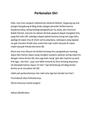 Perkenalan diri | DOCX