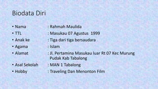 Perkenalan dan Biodata Diri Rahmah Maulida | PPTX