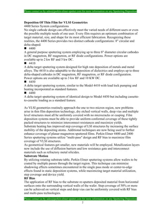 Perkin elmer series 4400 and 2400 sputter deposition systems | PDF