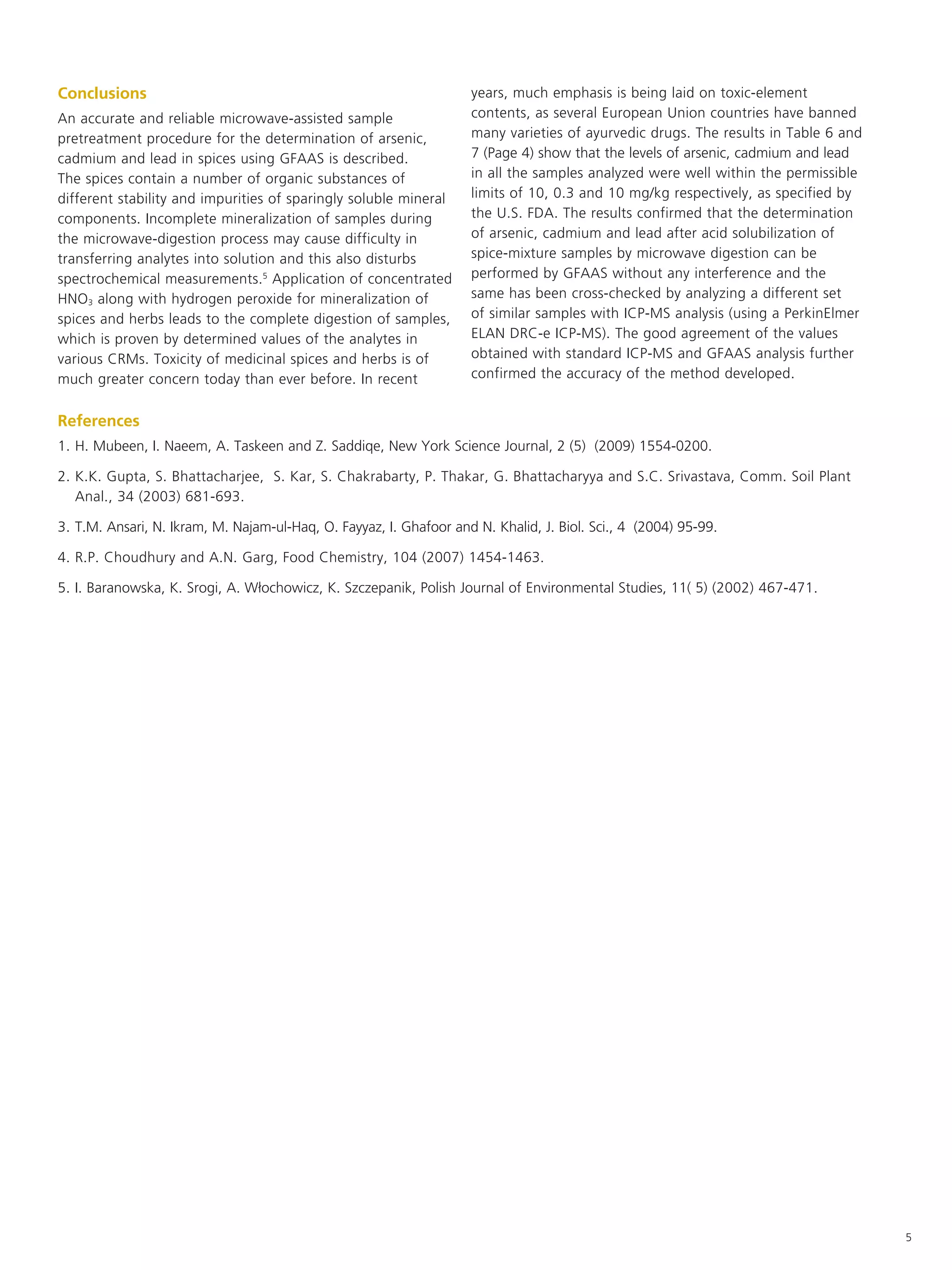Analysis of Arsenic, Cadmium and Lead in Chinese Spice Mixtures using ...